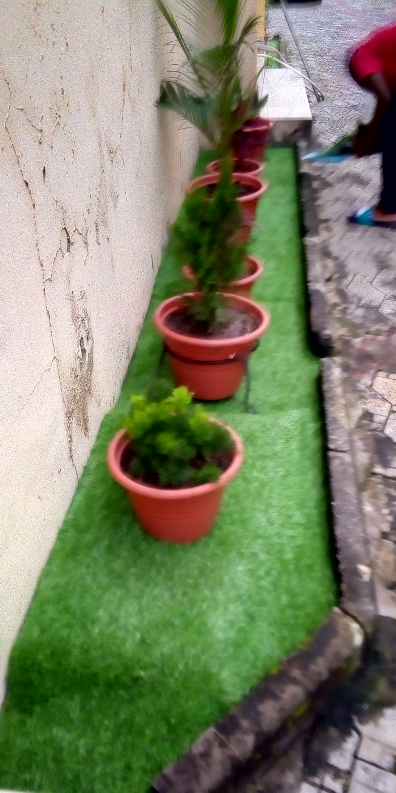 Installation Of Artificial Grass For Compound Decoration At Magodo ...