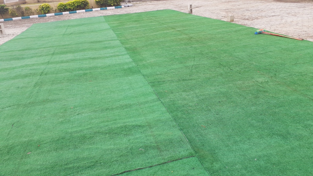 Landscape Design with artificial grass at brilla fm Lekki Lagos ...